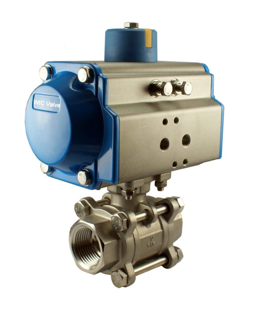 1/2" Inch Pneumatic Single Acting Air Actuated Ball Valve - WIC Valve
