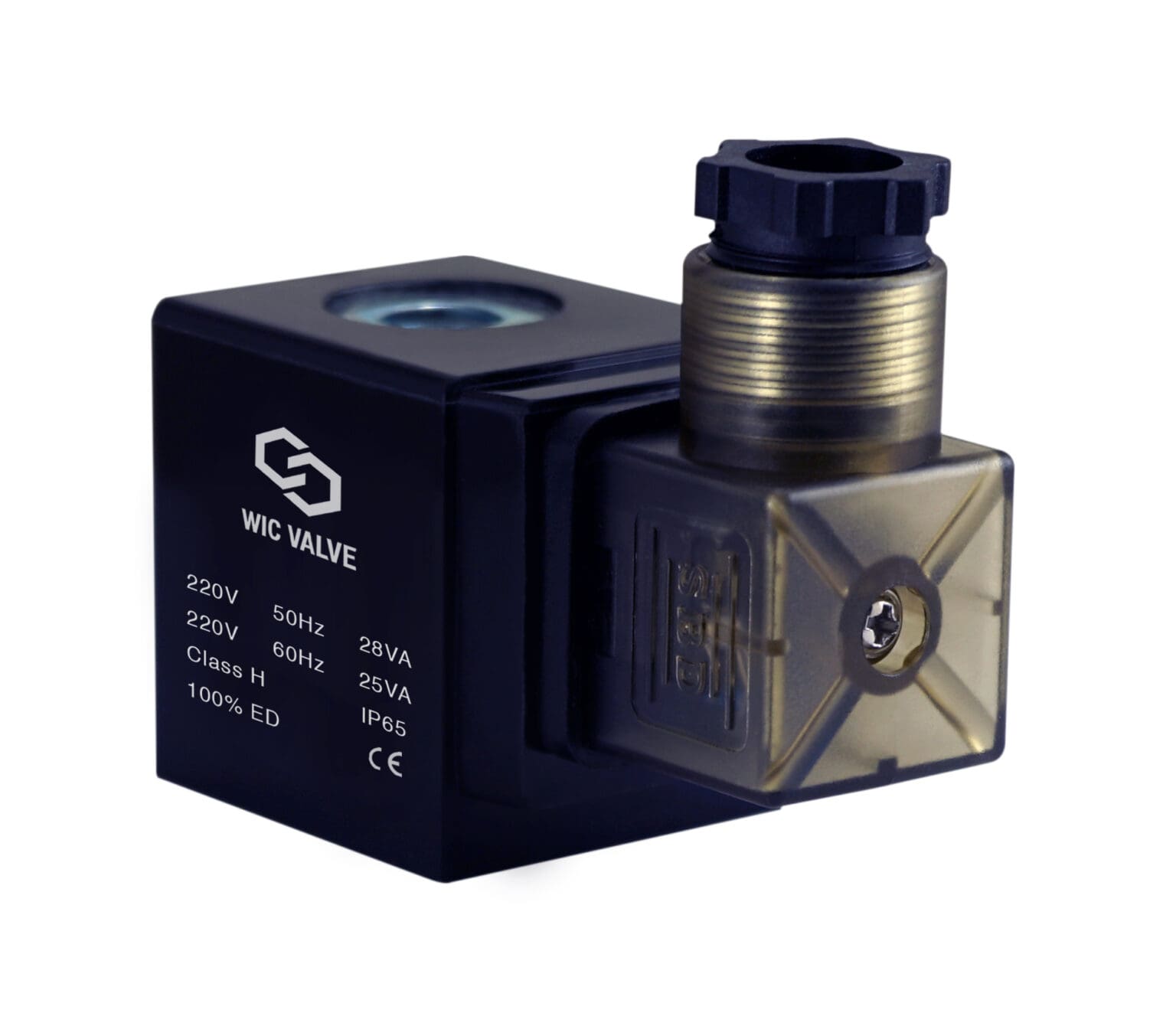 2W Series 220V AC Electric Solenoid Valve Coil DIN Connector - WIC Valve