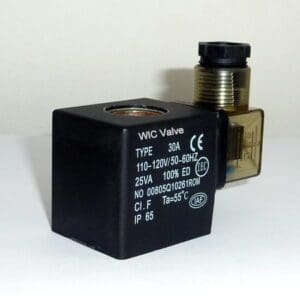 2Z Series 24V DC Coil with DIN 43650A Connector LED Indicator - WIC Valve
