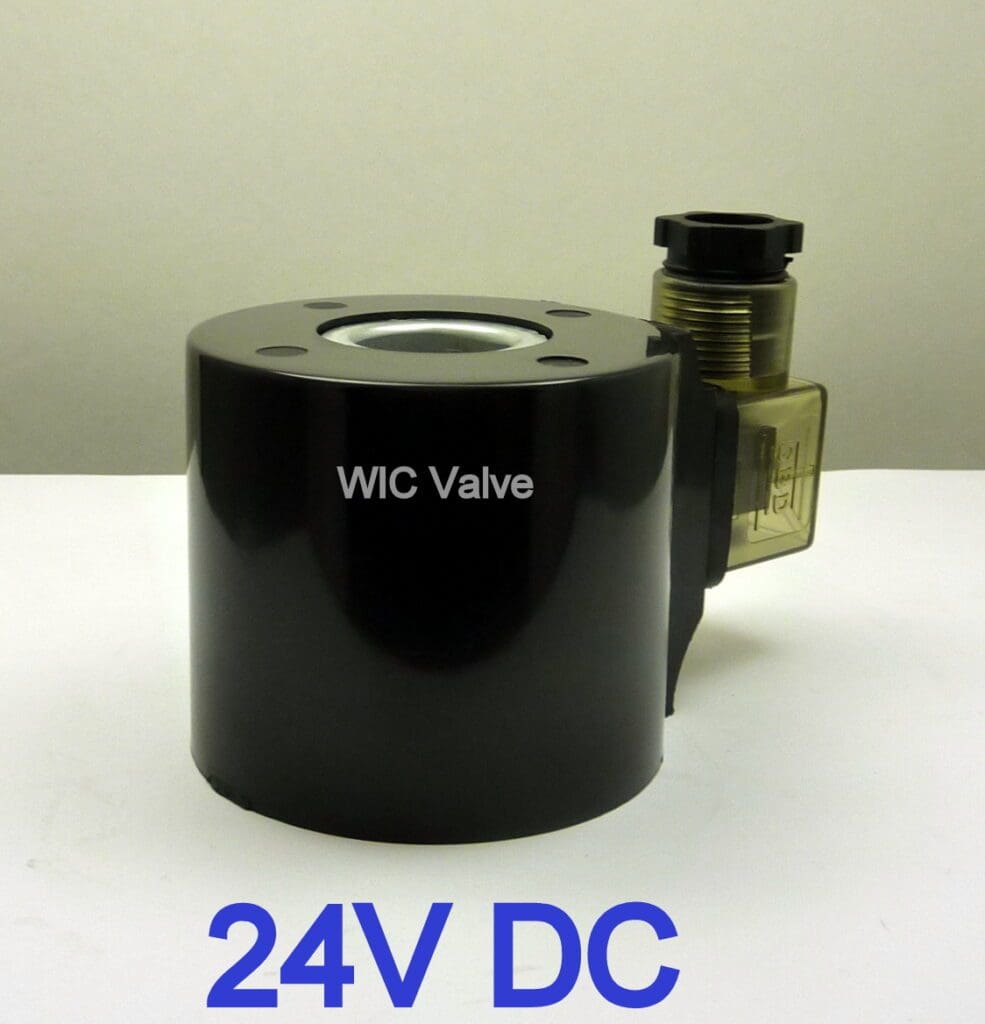 2L Series 24V DC Solenoid Valve Coil DIN 43650A Connector LED - WIC Valve