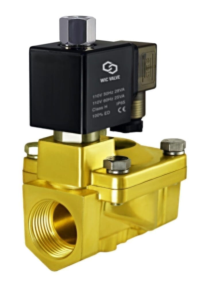 1/2" Normally Open High Pressure 188 PSI Brass Electric Valve - WIC Valve