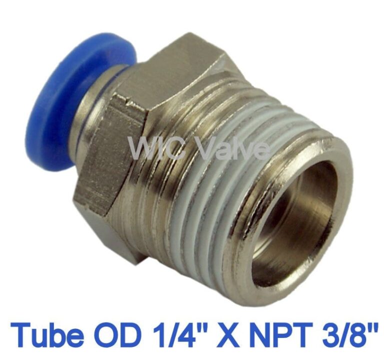 Male Straight Connector Tube OD 1/4 X NPT 3/8 Air Hose Fitting - Wisdom International ...