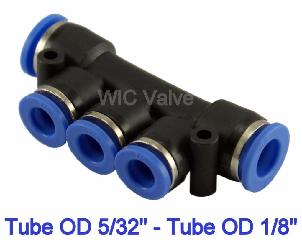 Manifold Union Tube OD 5/32 To 1/8 Pneumatic Air Push In Fitting - WIC ...