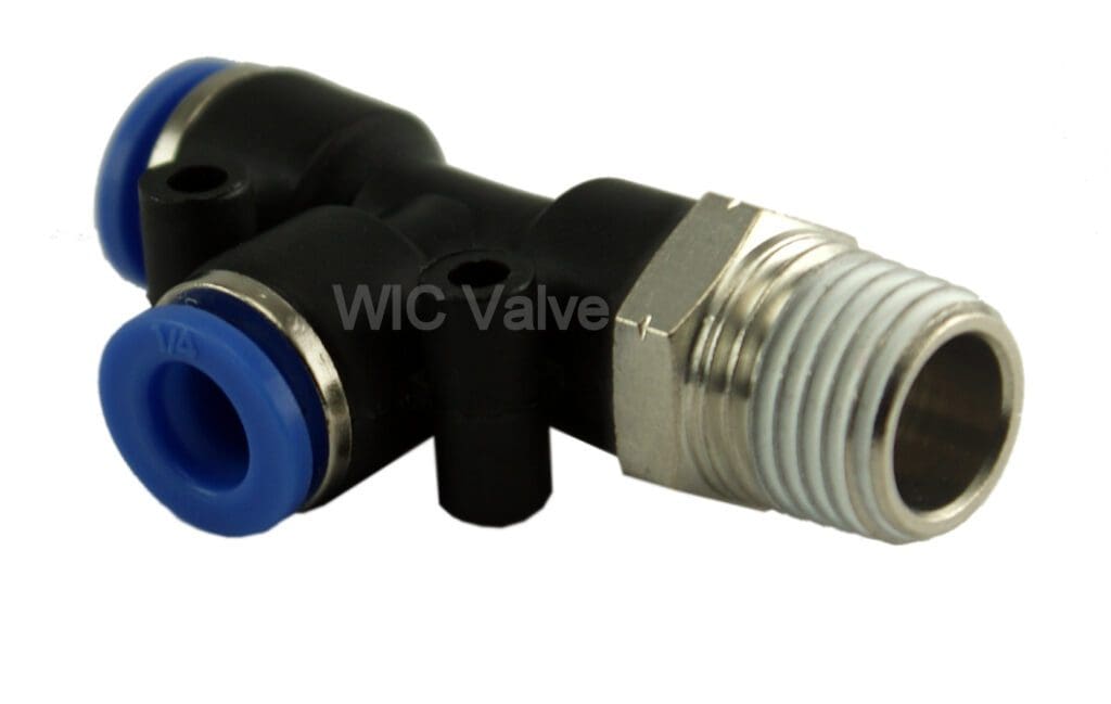 Run Tee Connector Tube OD 1/4 X NPT 1/4 Quick Release Fitting - WIC Valve