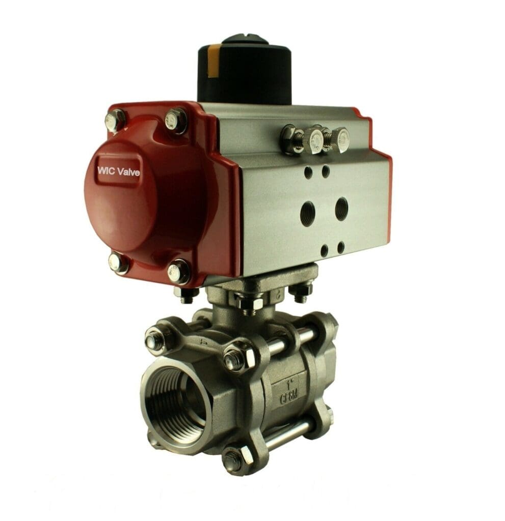 1/2" Inch Pneumatic Air Actuated Ball Valve Double Acting - WIC Valve