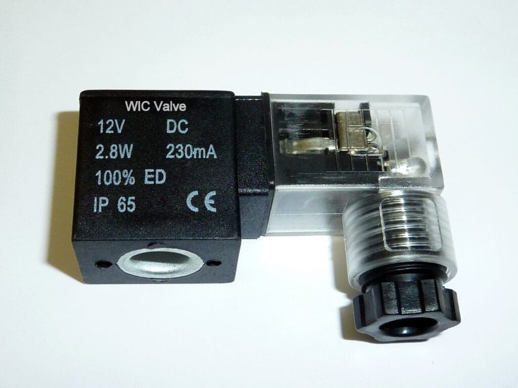VMC Series 12V DC Encapsulated Solenoid Coil DIN Connector - WIC Valve