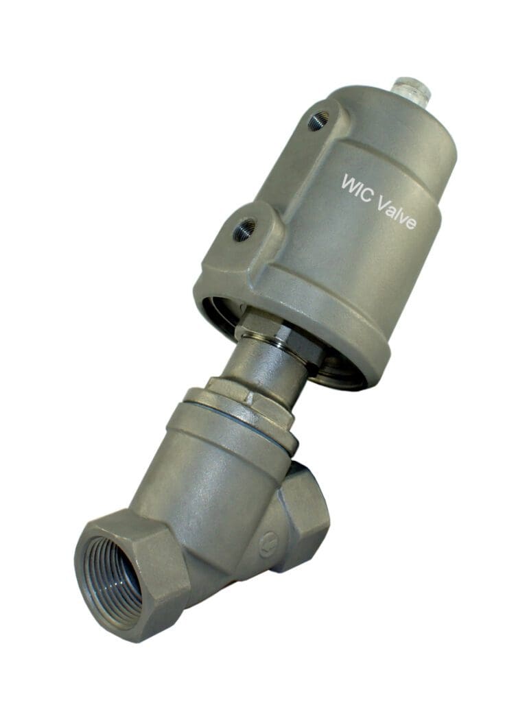 1.5" Inch Air Actuated Angle Seat Steam Valve Normally Closed - WIC Valve