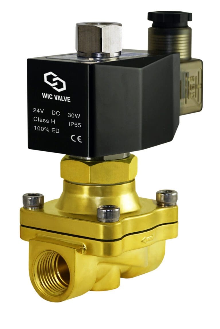 1/2" Inch Normally Open Brass Electric Solenoid Process Valve - WIC Valve
