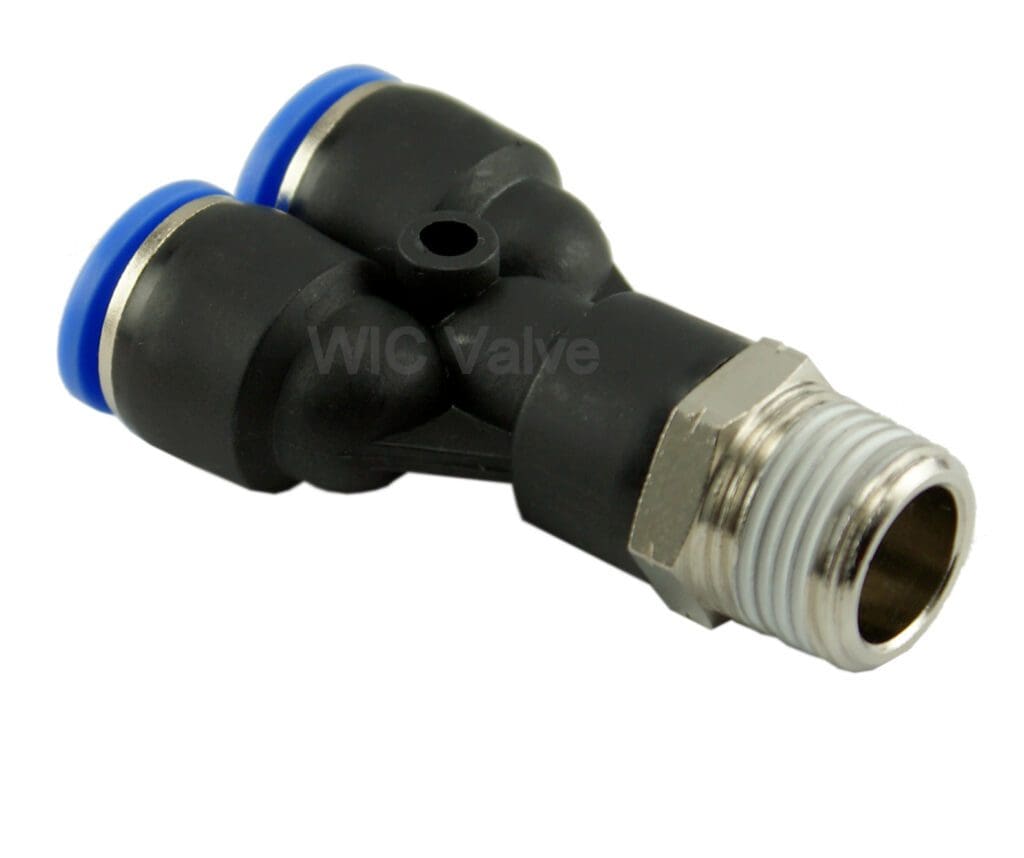 Y Connector Tube OD 1/2 X NPT 3/8 Air Tube Push In Fitting - WIC Valve